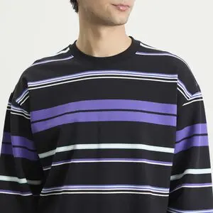 BEAMS Multi Stripe Long Sleeve T-shirt - Black