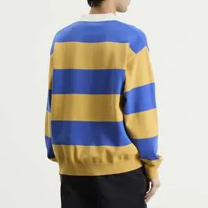BEAMS 7 Gauge Stripe Knit Rugby Shirt - Yellow