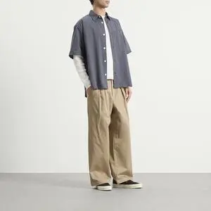 BEAMS New Wide Pleated Chino