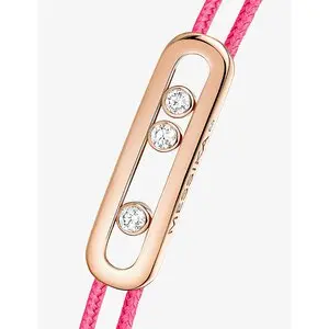 Messika 18ct Rose Gold And Diamond Cord Bracelet - Pink