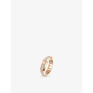 Messika Moderniste Medium Pavé 18ct Gold And Diamond Ring - Pink