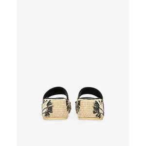 Steve Madden Decor Embroidered Raffia Mules