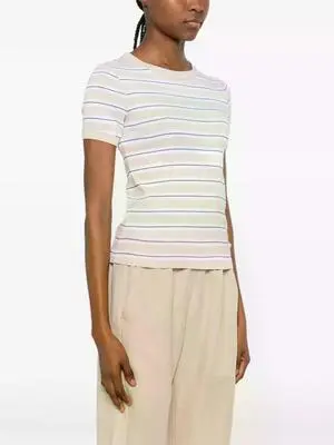Enza Costa Striped Cotton T-shirt