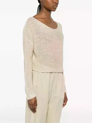 Enza Costa Open-knit Sweater - Neutrals