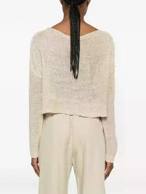 Enza Costa Open-knit Sweater - Neutrals