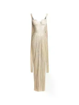 MARIA LUCIA HOHAN Anais Pleated Maxi Dress - Neutrals