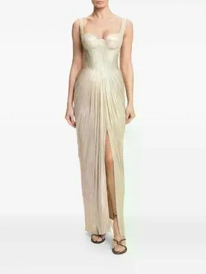 MARIA LUCIA HOHAN Anais Pleated Maxi Dress - Neutrals