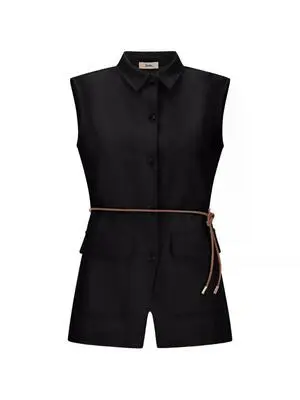 Herno Belted Vest With Flap Pockets