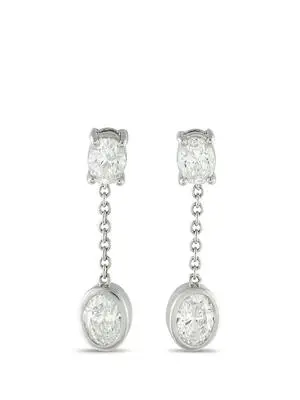 LB EXCLUSIVE Diamond Dangle Earrings - Silver