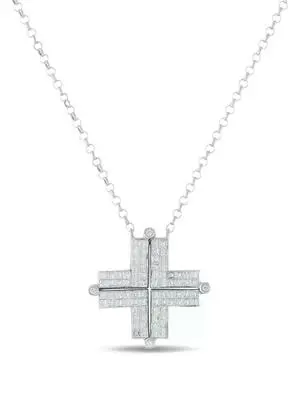 LB EXCLUSIVE Diamond Geometric Pendant Necklace - Silver