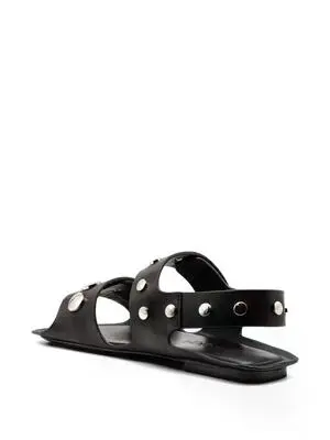 Elena Iachi Studded Leather Flat Sandals