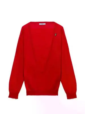 Prada V-neck Cashmere Sweater - Red