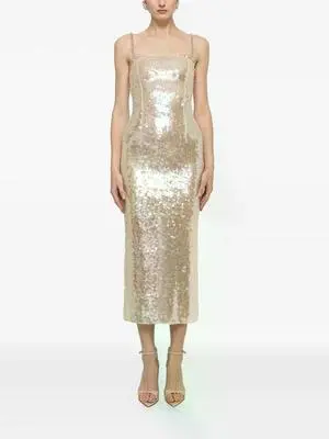 NISSA Sequin Embellished Midi Dress