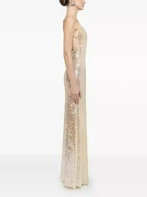 NISSA Backless Sequin Embellished Maxi Dress