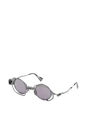 KUBORAUM Textured Round Frame Sunglasses