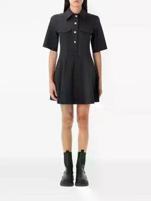 GANNI Collared Flared Mini Dress