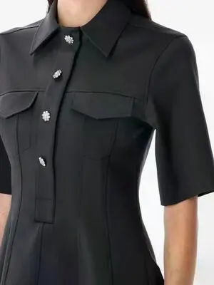 GANNI Collared Flared Mini Dress