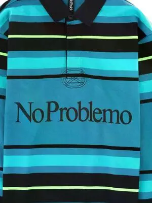 NO PROBLEMO Striped Long-sleeve Polo Shirt