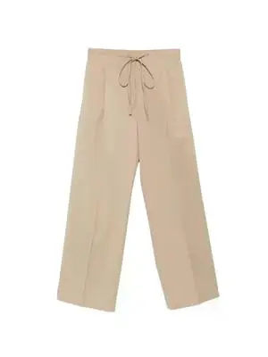 RÓHE Drawstring Pleated Trousers - Neutrals