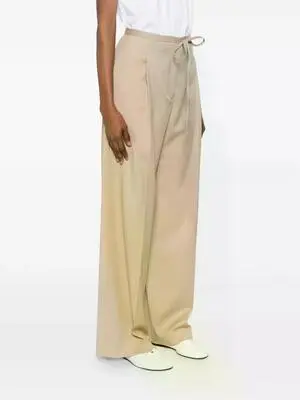 RÓHE Drawstring Pleated Trousers - Neutrals