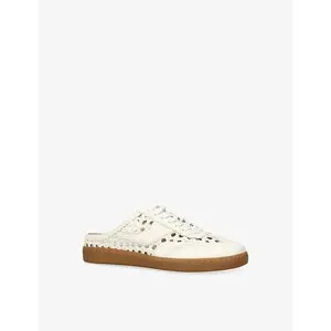 Dolce Vita Notice Woven Backless Trainers - White