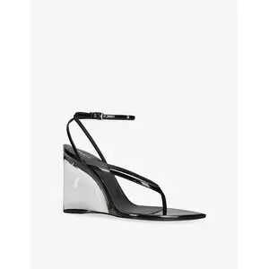 Alaïa Pointed-toe Leather Wedge Sandals - Black