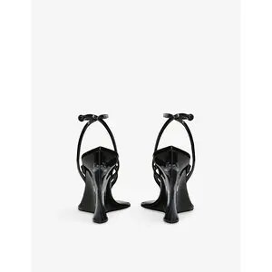Alaïa Pointed-toe Leather Wedge Sandals - Black