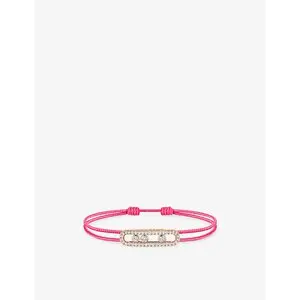 Messika Care Pavé Diamond And 18ct Rose Gold Cord Bracelet - Pink