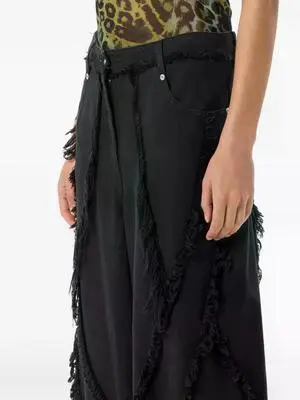 Blumarine Frayed Wide Leg Jeans - Black
