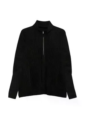 Issey Miyake Pleated Zip Jacket - Black