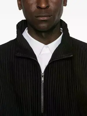 Issey Miyake Pleated Zip Jacket - Black