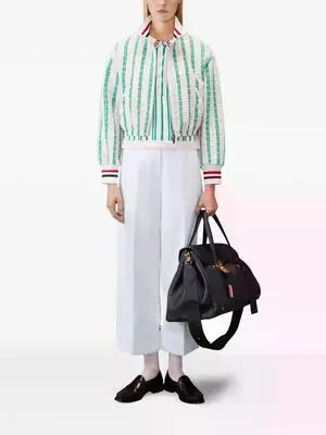 Thom Browne Crochet Stripe Polo Top
