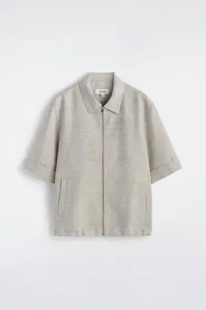 Cos Linen-wool Short-sleeved Zip-up Shirt