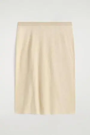 Cos Sheer Knitted Silk-cashmere Midi Skirt - Beige