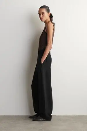 Cos Silk Tulip Trousers - Black