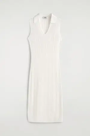 Cos Sheer Lace-knit Dress - White