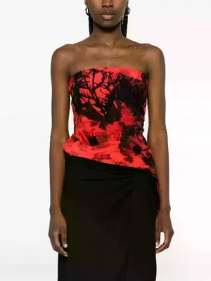 Alexander McQueen Strapless Floral Top