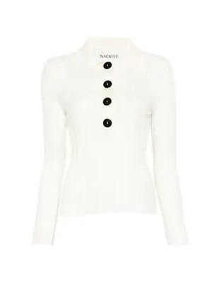 NACKIYE Button Rib Top