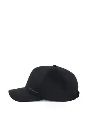 Boggi Milano Baseball Cap With Perforated Logo - Black