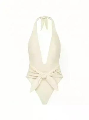 MONTCE X Elsa Hosk Tropez Halterneck Swimsuit - Neutrals