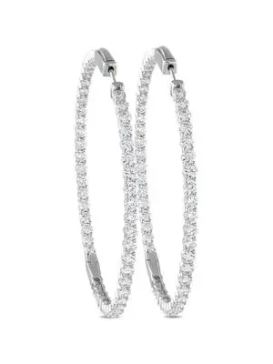 LB EXCLUSIVE Diamond Hoop Earrings - Silver