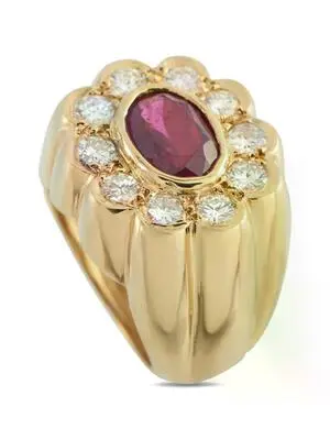 LB EXCLUSIVE 18k Yellow Diamond And Ruby Ring - Gold