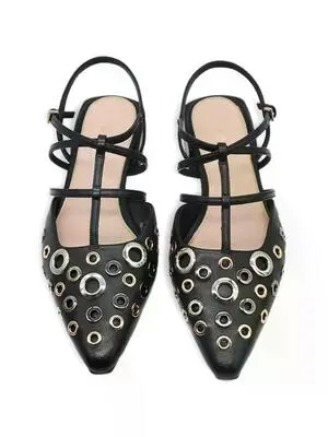 TOSCA BLU Eyelet Strappy Flat Pumps