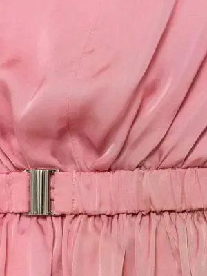 NISSA Belted V-neck Top - Pink