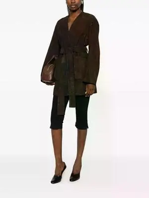 Nour Hammour Suede Tie-waist Jacket