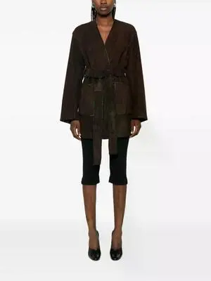 Nour Hammour Suede Tie-waist Jacket