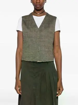 Our Legacy Frayed-edge Waistcoat - Green