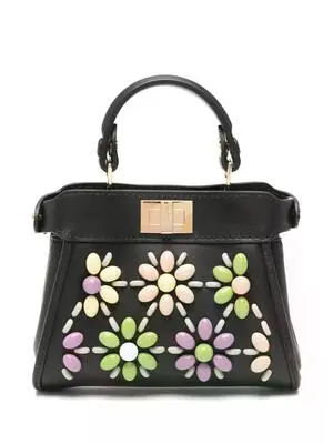 Fendi Nano Peekaboo Beaded-flowers Tote