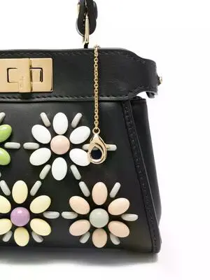 Fendi Nano Peekaboo Beaded-flowers Tote