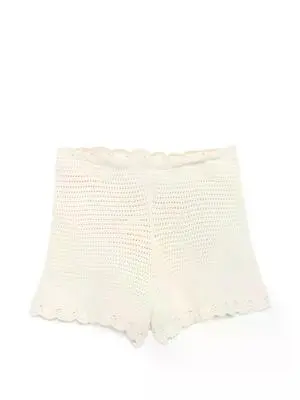 Posse Dylan Crocheted Mini Shorts - Neutrals